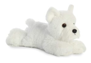 aurora® adorable mini flopsie™ windsor westie™ stuffed animal - playful ease - timeless companions - white 8 inches