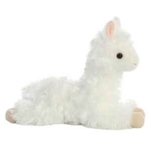 aurora® adorable mini flopsie™ ansy alpaca™ stuffed animal - playful ease - timeless companions - white 8 inches