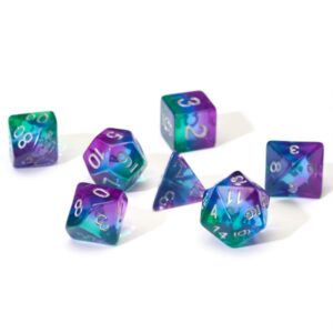 sirius a dice blue aurora semitransparent resin dice set, game