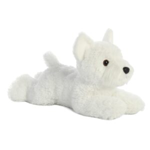 aurora® adorable flopsie™ windsor westie™ stuffed animal - playful ease - timeless companions - white 12 inches