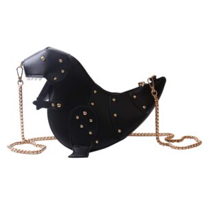 kuang! novelty 3d dinosaur purse for women leather animal shaped studded shoulder crosbody bag bags girls anime handbags