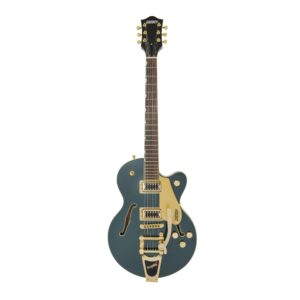 gretsch g5655tg electromatic center block jr. single-cut electric guitar with laurel fingerboard, 22 medium jumbo frets, bigsby and gold hardware (cadillac green)