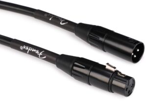 fender professional series microphone cable, guitar cable, guitar accessories, xlr, black, 10ft