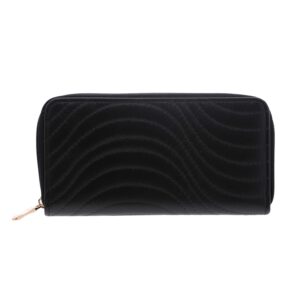 black swirl design wallet vegan leather long wallet clutch