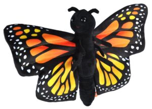 wild republic huggers butterfly monarch plush toy, slap bracelet, stuffed animal, kids toys, 8"