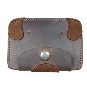 hide & drink, leather dog wallet/coin pouch/purse/accessories/card holder/cute wallet, handmade :: bourbon brown