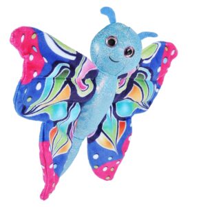 wild republic huggers butterfly blue plush toy, slap bracelet, stuffed animal, kids toys, 8"