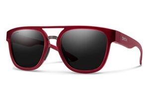 smith optics agency chromapop sunglasses, matte crystal deep maroon