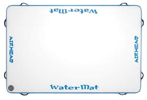 airhead watermat air inflatable deck, 8 ft. w pump, white/blue