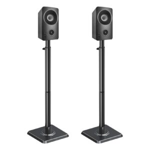 mounting dream speaker stands - height adjustable speaker stand for vizio, polk, jbl, sony, speaker stands pair with wire management (holds up to11lbs per stand)