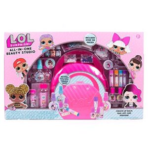 l.o.l. surprise! all-in-one beauty studio by horizon group usa, explore 3 craft activities. create diy lip balms, nail art & perfumes. stickers, fragrances, glitter & more included.