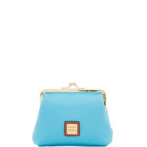 dooney & bourke handbag, pebble grain large framed purse clutch - sky blue