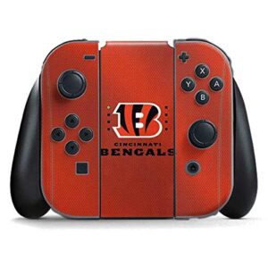 skinit decal gaming skin compatible with nintendo switch joy con controller - officially licensed nfl cincinnati bengals team jersey design