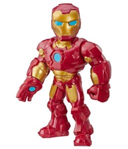 playskool heroes marvel super hero adventures mega mighties iron man collectible 10-inch action figure, toys for kids ages 3 and up, brown