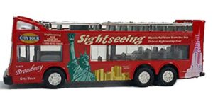 toywonders new york city nyc double decker nyc sightseeing double decker tour bus open top red 2168d 6 inch diecast