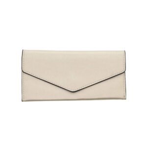 cute faux leather clutch solid color wallet organizer-gold