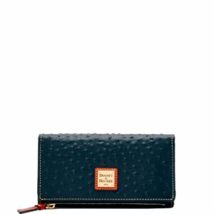 dooney & bourke wallet, ostrich foldover wallet - black