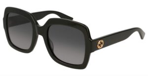 gucci gg 0036s-011 sunglasses, black w/grey lens, 54mm