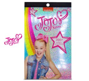 jojo siwa 4 sheet foil cover sticker pad, decorative, collectible 200+ stickers for scrapbooking, party favors, goodie bags, wall decor for toddlers, kids, children, girls toys games arts & crafts