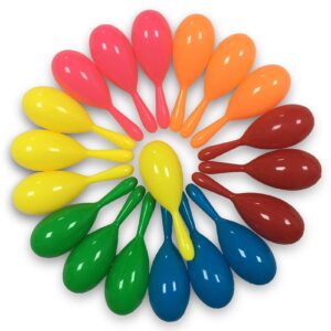 24pcs mini maracas for kids mexican fiesta party favors plastic maraca shakers noisemaker for cinco de mayo day of the dead fiesta mexican themed birthday christmas party supplies favors kids gifts