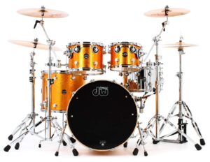 dw performance series 4-piece shell pack with 22 inches bass drum - gold sparkle finishply