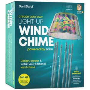 make your own solar-powered light-up wind chime diy kit - stem toys fun science, summer easter craft gifts for kids year old boys & girls arts and crafts - kids art project, kid activities kits