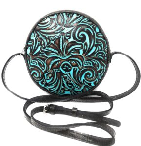 patricia nash scafati turquoise tooled crossbody, small