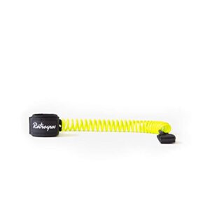 retrospec helix 10' coiled leash for stand up paddleboarding, lime green