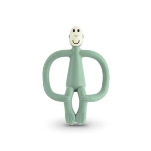 matchstick monkey original teething toy for baby 3 months+, bpa-free food grade silicone, easy to hold & naturally fits in mouth, stimulates and massages sore gums, mint green