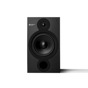 cambridge audio sx-60 bookshelf speaker | 100 watt home theater compact speakers | pair (matte black)