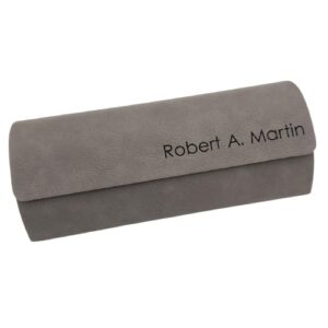 personalized glasses case eyeglasses holder (black with silver)