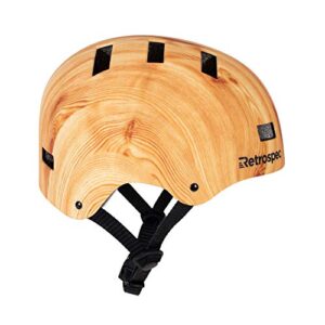 retrospec cm-1 bicycle/skateboard helmet for adult commuter, bike, skate , pine grain, 51-55 cm / small