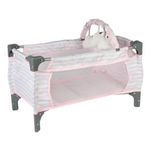 adora pack-n-play deluxe baby doll crib & easy to convert changing table set, includes storage box and removable diaper pad, holds most dolls up to 20”, perfect gift for ages 3+