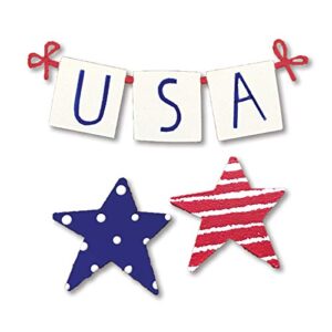 roeda brighten your life 13825m usa banner with 2 stars set of 3 patriotic magnets made in usa