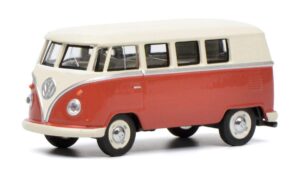 schuco, rot 452017100 model car vw t1 bus 1:64 scale beige, red, cream