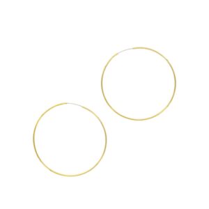 columbus 14k gold plated thin endless hoop earrings - lightweight wire hoops (gold, 50)