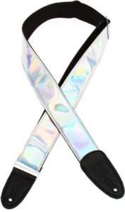 levy's leathers 2" vinyl guitar strap iridescent design; irridescent rainbow (m7sc-sil)