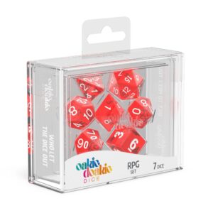 oakie doakie dice rpg-set translucent red