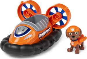 paw patrol, zuma’s hovercraft vehicle with collectible figure, for kids aged 3 and up