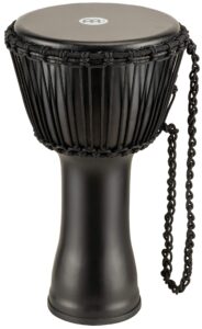 meinl percussion series travel djembe hand drum circle instrument, synthetic shell and goat skin head — not made in china — african mali weave rope tuning, 2-year warranty (padj4-m-g)