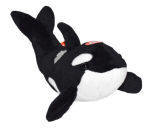 wild republic wild calls orca, authentic animal sound, stuffed animal, eight inches, gift for kids, plush toy, fill is spun recycled water bottles, 7.5" (23319)