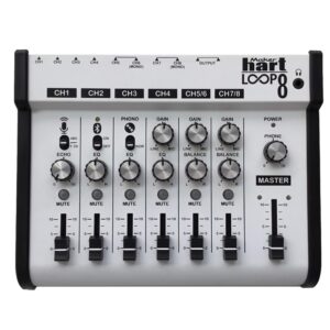 maker hart loop mixer 8 3.5mm/6.3mm jack/bluetooth/phono eq pre-amplify/microphone compatibility/audio mixer