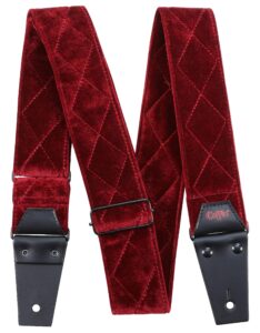 coffin case the count velvet guitar strap, red