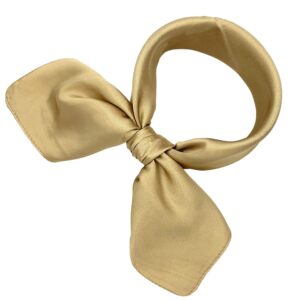 your smile silk feeling pure color scarf women’s fashion pattern large square satin headscarf headdress 24''x24'',gold