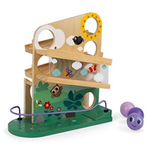 janod wooden caterpillar ball track - ages 12+ months - j08055