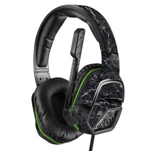 mightyskins skin compatible with pdp xbox one afterglow lvl 3 headset - onyx marble | protective, durable, and unique vinyl wrap cover | easy to apply, remove, and change styles | made in the usa