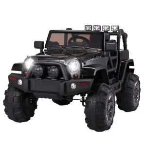 tobbi kids ride on truck style 12v battery powered electric car w/remote control black