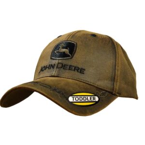 john deere toddler kids oilskin cap-brown-os