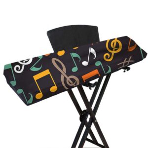 piano keyboard cover,stretchable dust-proof piano cover with adjustable elastic band for electronic keyboard,digital piano keyboard bags cases covers with music symbol print, suit for 61/88 keys.