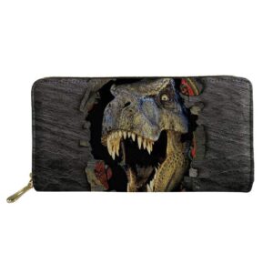 thikin dinosaur pu leatehe wallet men teen boys long clutch purse